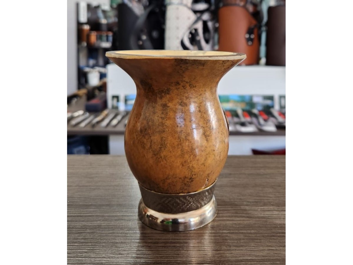 Cuia Porongo Base Alumínio - Tradição - TereréShop